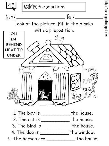 Preposition Coloring Worksheet Sketch Coloring Page